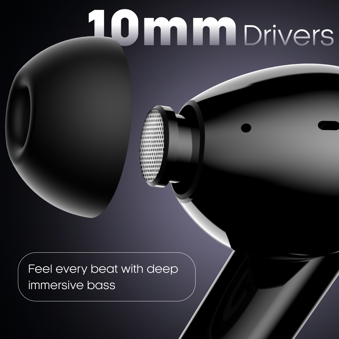 Leaf Bass Wireless Bluetooth Headphones with Mic and 30 Hours Battery